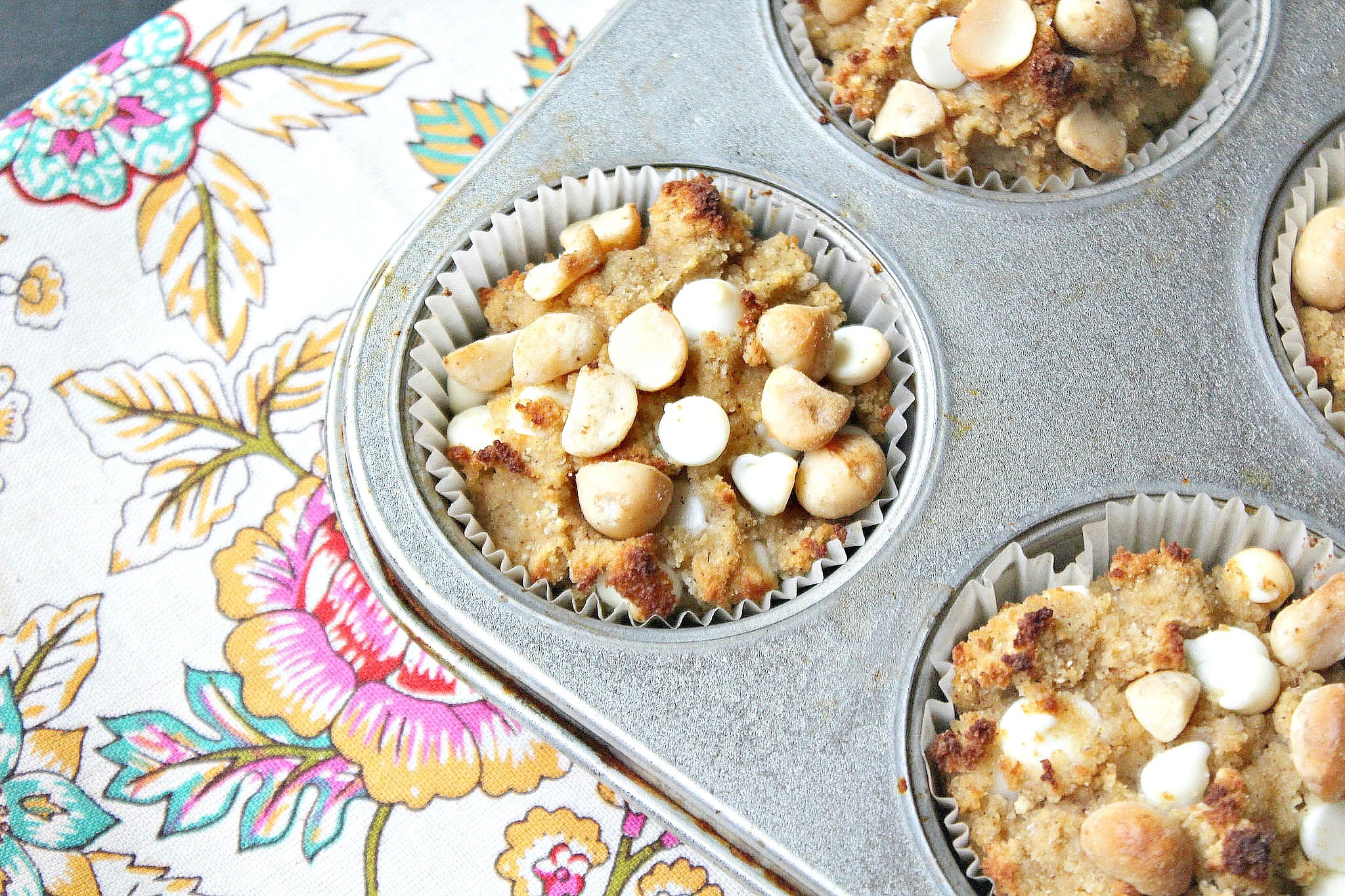 White Chocolate & Toasted Macadamia Nut Muffins
