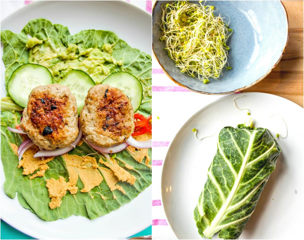 Collard Green Turkey Wraps & Wheatgrass Smoothie!