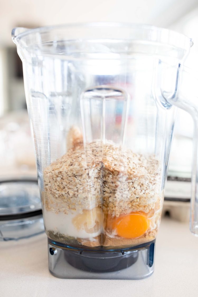 Baked Blueberry Oatmeal Blender Bars | Healthy Breakfast Idea