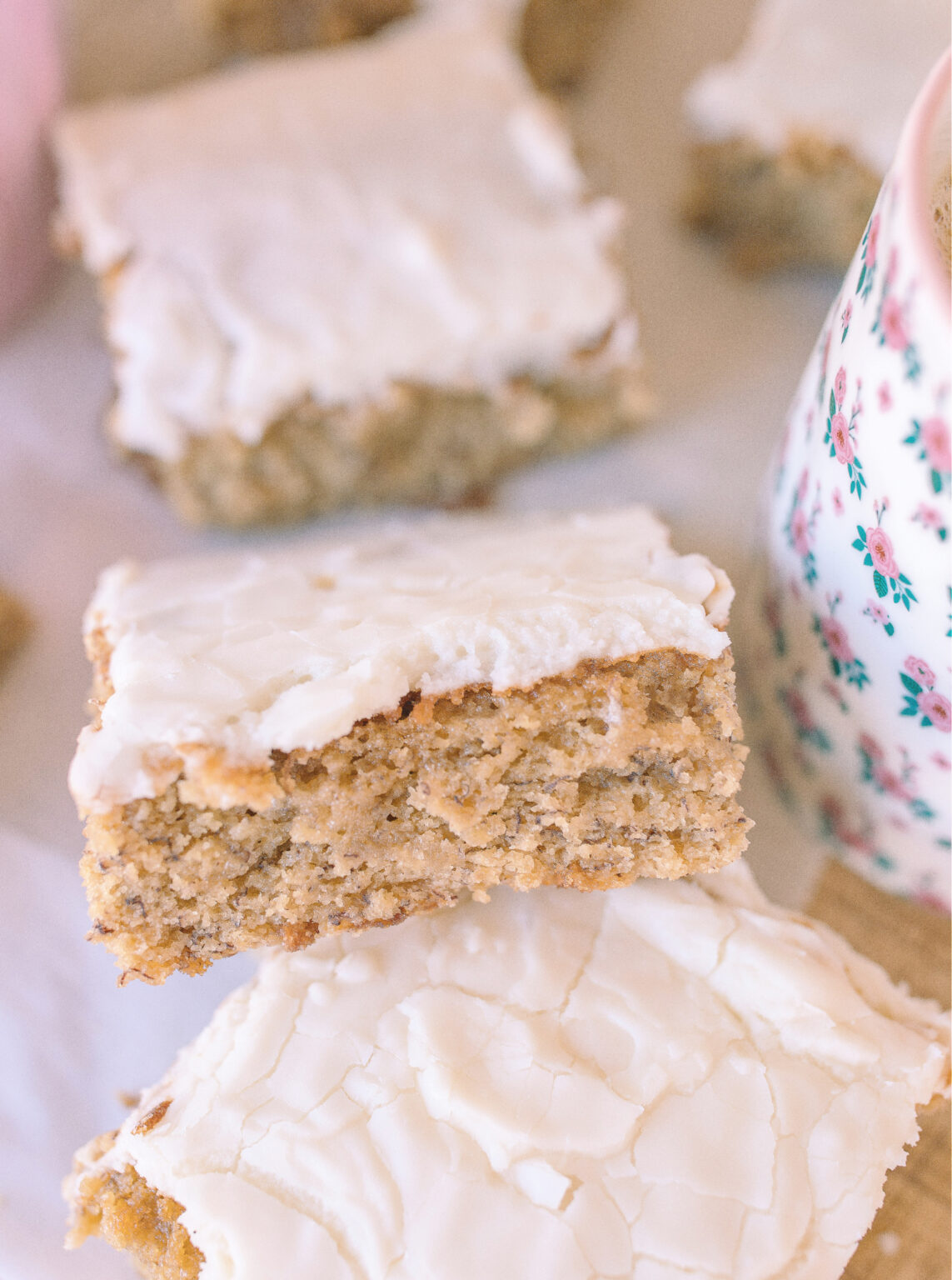 The Most Delicious Gluten-Free Frosted Banana Bread Bars